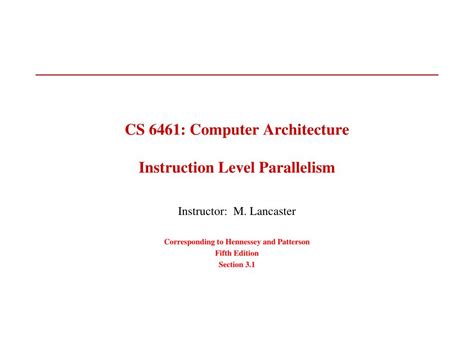 Ppt Cs 6461 Computer Architecture Instruction Level Parallelism Powerpoint Presentation Id