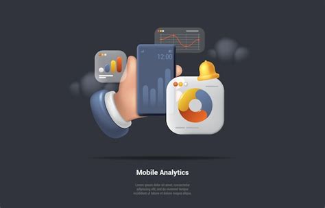 Premium Vector Concept Of Mobile Analytics Growth Indicators On Smartphone Screen Hand Holds