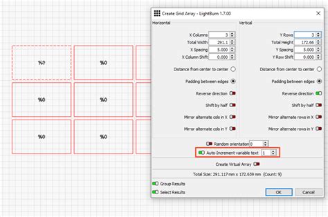 using variable text in lightburn