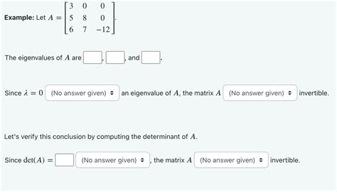 Solved Example Let A 30058067 12 The Eigenvalues Of A
