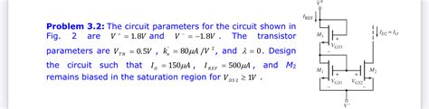 Solved Problem The Circuit Parameters For The Circuit Chegg
