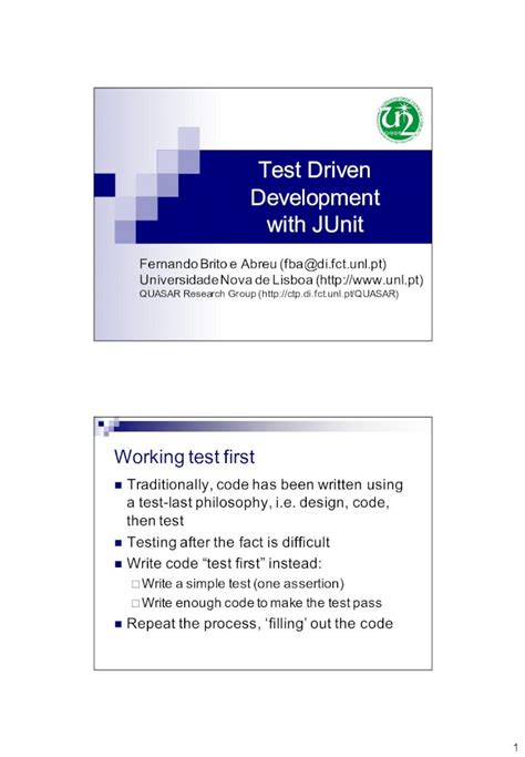 Pdf Test Driven Development With Junitbest Practices Test Everything