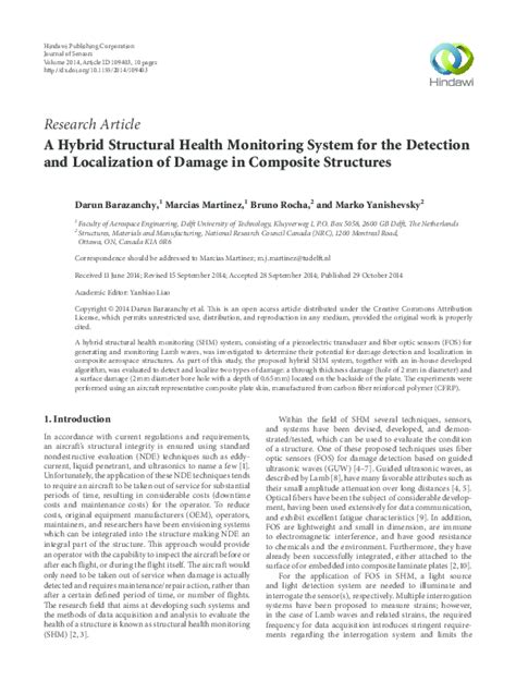 Pdf A Hybrid Structural Health Monitoring System For The Detection