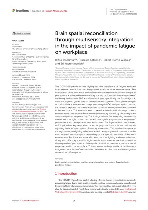 Pdf Brain Spatial Reconciliation Through Multisensory Integration In The Impact Of Pandemic