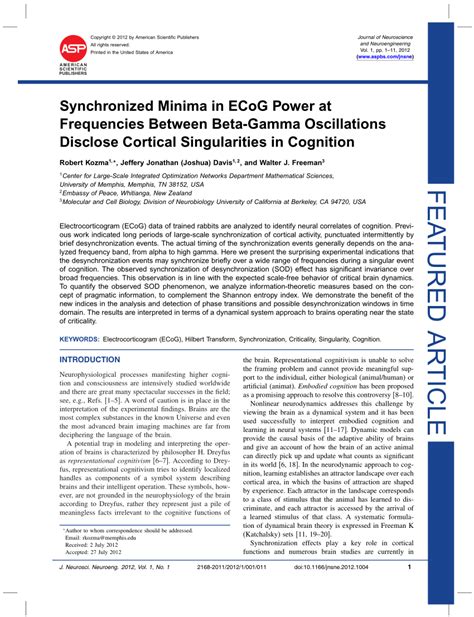 Pdf Synchronized Minima In Ecog Power At Frequencies Between Beta