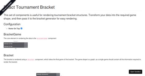 React Tournament Bracket Examples CodeSandbox