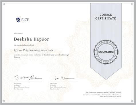 Deeksha Kapoor On Linkedin Successfully Completed Course In Python