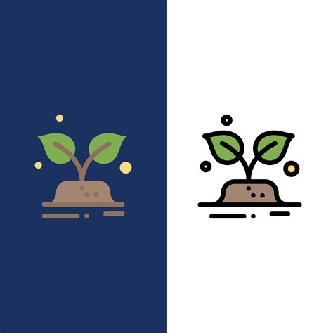 Green Trees World Save Icons Flat And Line Filled Icon Set Vector Blue