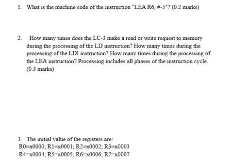 Solved 1 What Is The Machine Code Of The Instruction Lea