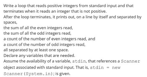 Solved Write A Loop That Reads Positive Integers From