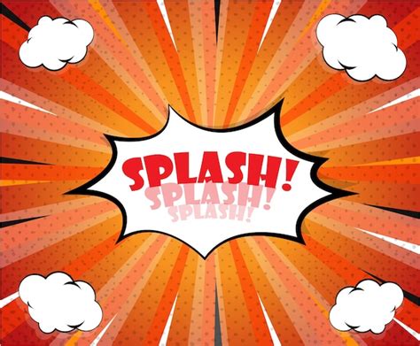 Premium Vector Comic Speech Bubble With Sunburst Text Splash Vector