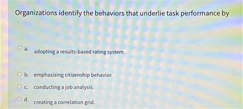 Solved Organizations Identify The Behaviors That Underlie Chegg