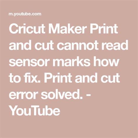 What Does Cut Sensor Marks Mean On Cricut At Patricia Flores Blog