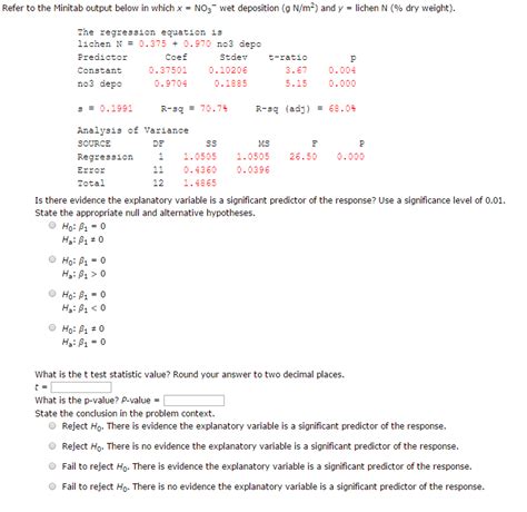 solved refer to the minitab output below in which x no 3