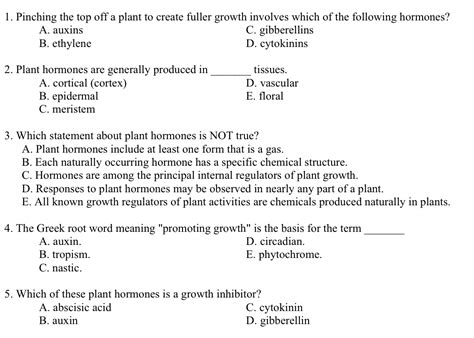 Solved 1 Pinching The Top Off A Plant To Create Fuller