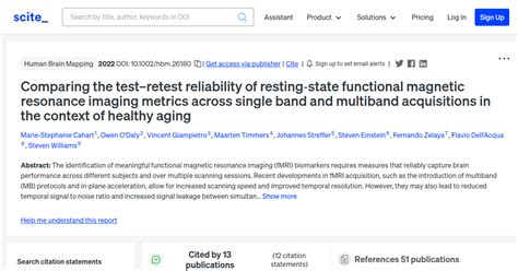 Citation Report Comparing The Testretest Reliability Of Resting