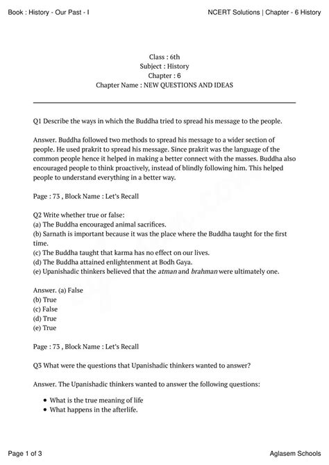 NCERT Solutions Class History Chapter New Questions And Ideas Question Answer PDF