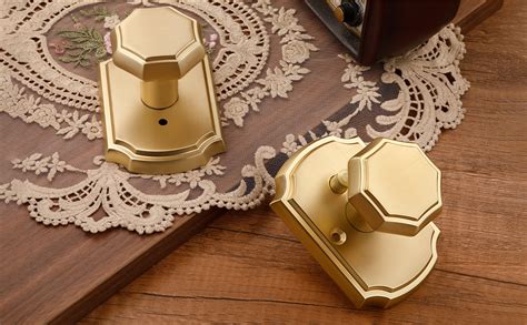 Sorwduerm 2 Pack Gold Door Knobs Privacy Door Knob Satin Brass Door