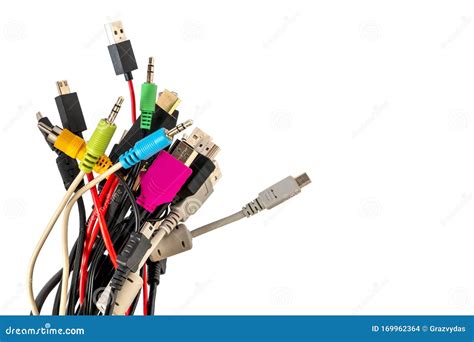 Different Computer Cables And Plugs Stock Photo Image Of Connection Connect