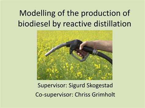 Ppt Modelling Of The Production Of Biodiesel By Reactive Distillation Powerpoint Presentation