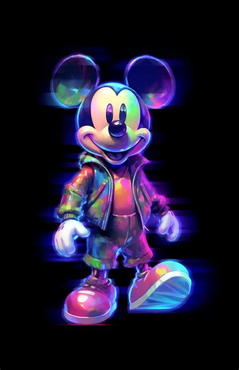 A Mickey Mouse In Purple And Blue Costume With Bow Png Clipart In The