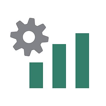 Bar Graph And Gear Silhouette Icon Vector Chart Growing Rising Vector Chart Growing Rising