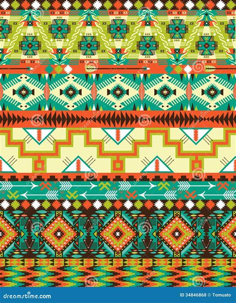 Aztec Geometric Seamless Pattern Stock Vector Illustration Of Indigenous Ethnic 34846868