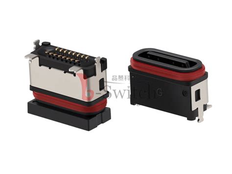 防水type C母座 Ipx8防水type C母座 防水usb连接器 防水连接器 品赞电子