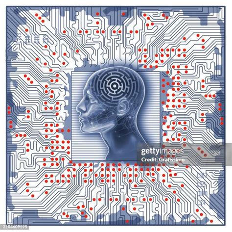 Human Head With Circuit Board Of Artificial Intelligence Illustration On White Background High
