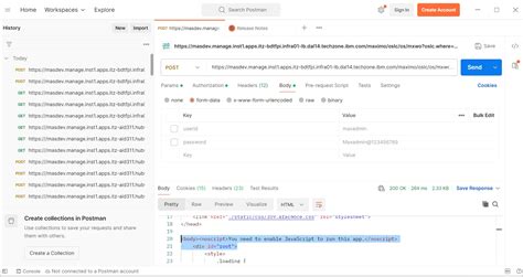 error while reading maximo data help hub postman community