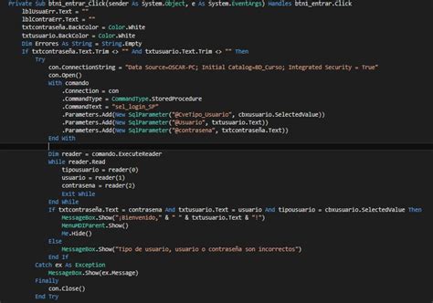 Visual Basic NET Ayuda Con El Siguiente Error Error De Lectura Porque No Hay Datos
