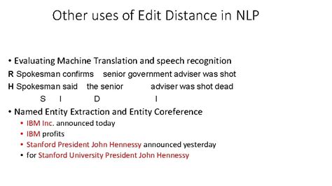 Minimum Edit Distance Definition Of Minimum Edit Distance