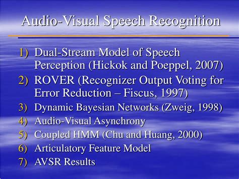 PPT Audio Visual Speech Recognition PowerPoint Presentation Free