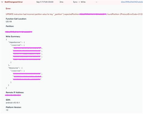 Update Instruction Had Incorrect Partition Value For Key Partition