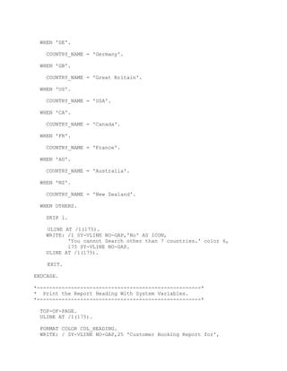 Sap Abap Report Program DOCX Computing Technology Computing