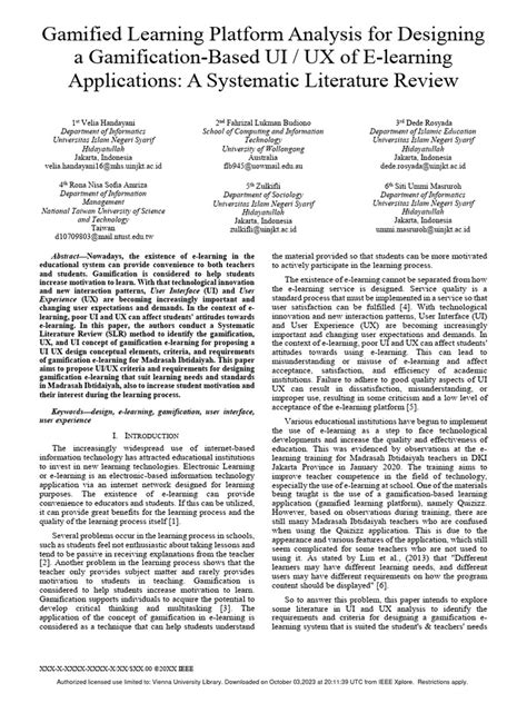 gamified learning platform analysis for designing a gamification based