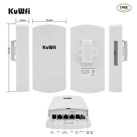 Getuscart Outdoor Wireless Bridge Kuwfi 58g 3km Transmission Wifi
