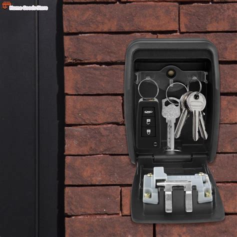 Large Capacity Lockbox Wall Mounted Key Lockbox Sturdy Key Box Resettable 4 Digit Combination