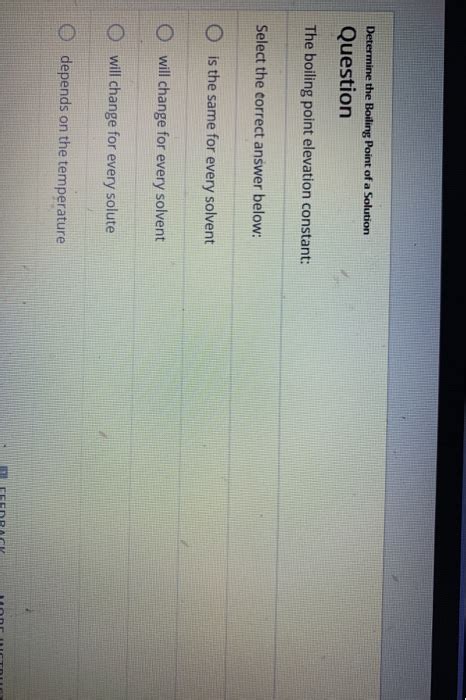 Solved Determine The Boiling Point Of A Solution Question Chegg Com