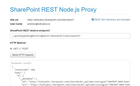 Sharepoint Rest Api Proxy For Local Serve In Nodejs