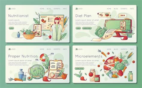 Free Vector Nutritionist Dietitian Dietologist Web Banner Landing