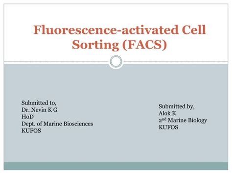 Fluorescence Activated Cell Sorting Facspptx Physics Science