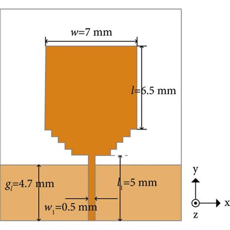simulation model a rectangular radiation patch antenna b 4 level
