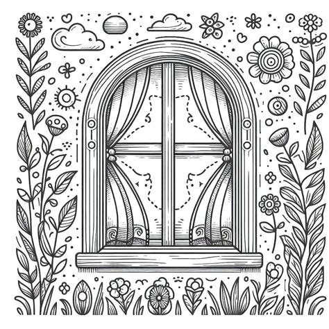 نافذة للأطفال مجانية صورة تلوين قم بالتنزيل أو الطباعة أو التلوين عبر