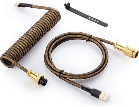 Amazon Com Gunmjo Starlight Coiled Usb C Cable For Gaming Keyboard Double Sleeved Mechanical