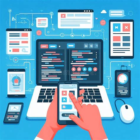 Cross Platform Design And Development Simplified Stock Illustration Illustration Of