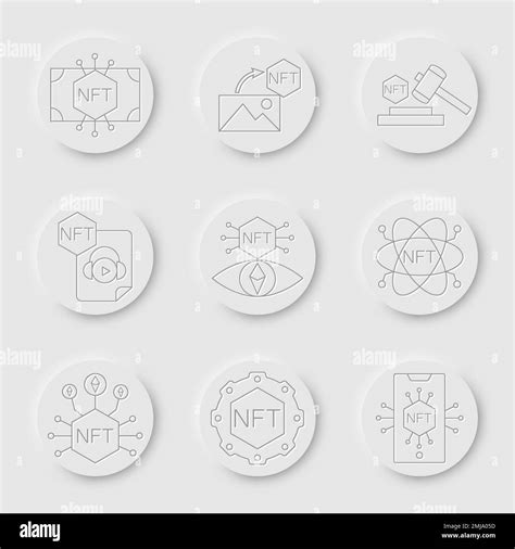 NFT Technology Line Icon Set Crypto Icon Or Logo Symbol Vector Illustration Stock Vector Image