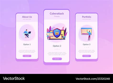 Cyber Security App Interface Template Royalty Free Vector