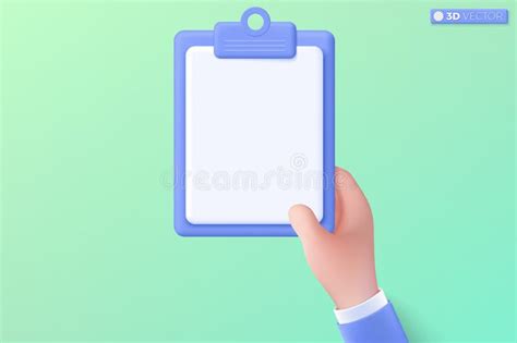 3d Blue Clipboard With Blank Sheet Icon Symbol Document For Note