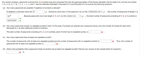 Solved At A Certain Company Passwords Must Be From 4 6